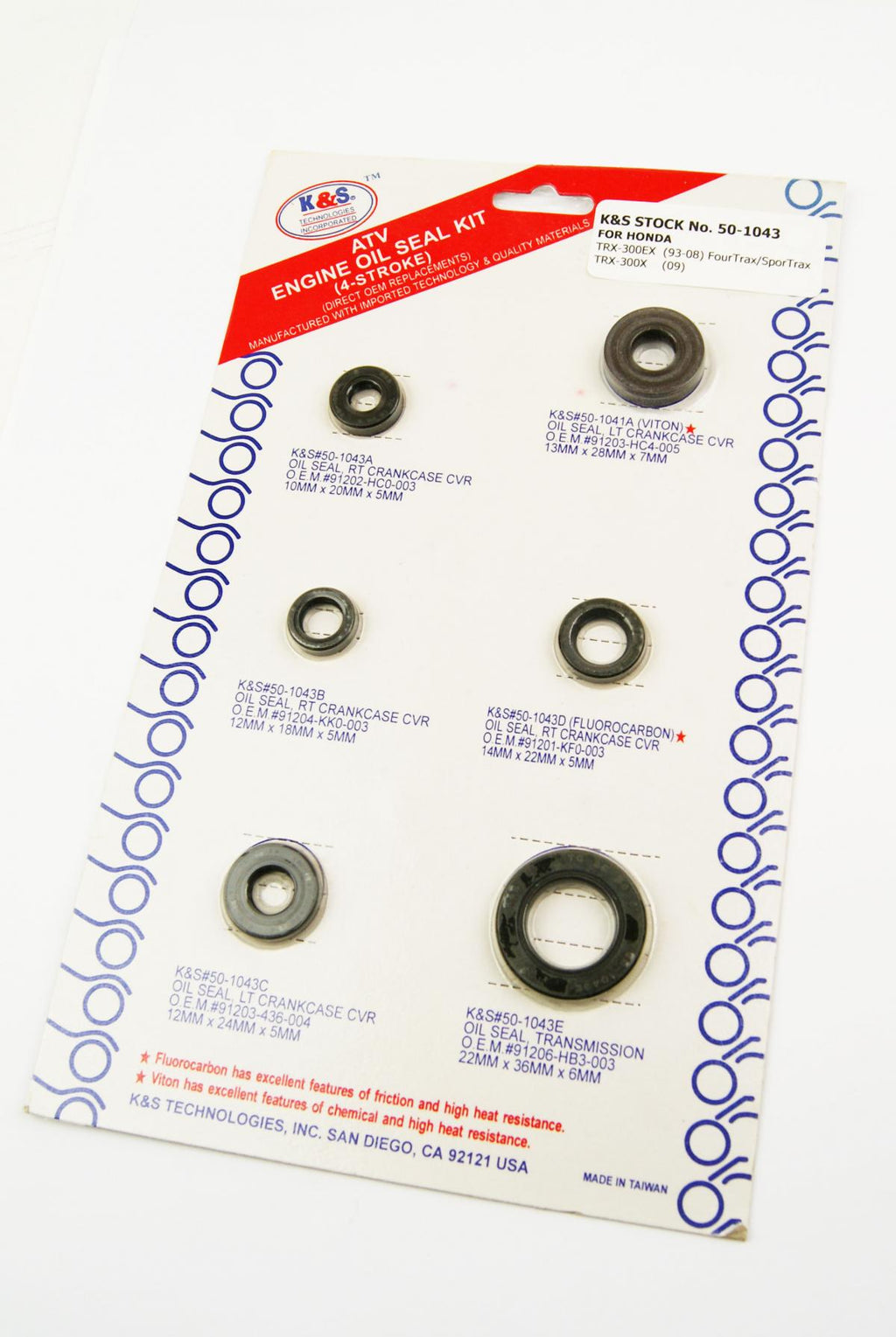 Oil Seal Set 93-08 Trx300Ex 6Ps, K&S Technologies 50-1043